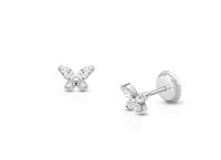 China 925 Sterling Silver 18K Gold Plated Butterfly Stud Earrings 1.5g for sale