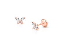 China 925 Sterling Silver 18K Gold Plated Butterfly Stud Earrings 1.5g for sale