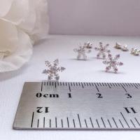 China 925 Sterling Silver Rhodium Plated CZ Snowflake Stud Earrings 2g for sale