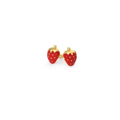 China 925 Sterling Silver Strawberry Stud Earrings for Children 92.5% Purity for sale