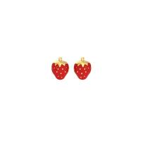 China 925 Sterling Silver Strawberry Stud Earrings for Children 92.5% Purity for sale