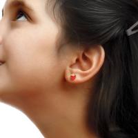 China 925 Sterling Silver Strawberry Stud Earrings for Children 92.5% Purity for sale