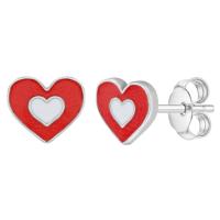 China 925 Sterling Silver Heart Stud Earrings for Children and Women for sale