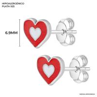 China 925 Sterling Silver Heart Stud Earrings for Children and Women for sale