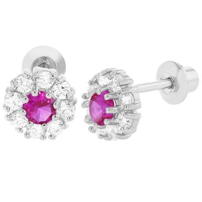 China 925 Silver Flower Stud Earrings with CZ for Children 30PRS MOQ for sale