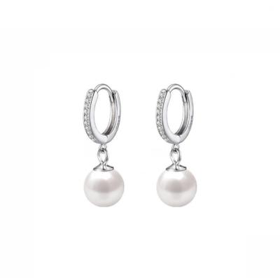 China Elegant White Pearl Jewelry with 925 Sterling Silver and Rhodium Plated AAA Grade Pearl for Women's Wedding Wear for sale