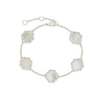 China 18K Gold Plated 925 Sterling Silver Flower Shaped Mother of Pearl Bracelet with 6.5