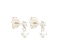 China 18K Gold Vermeil Freshwater White Pearl Stud Earrings in 925 Sterling Silver for Women for sale