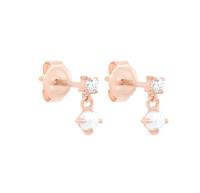 China 18K Gold Vermeil Freshwater White Pearl Stud Earrings in 925 Sterling Silver for Women for sale