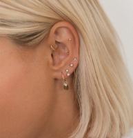 China 18K Gold Vermeil Freshwater White Pearl Stud Earrings in 925 Sterling Silver for Women for sale