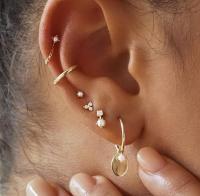 China 18K Gold Vermeil Freshwater White Pearl Stud Earrings in 925 Sterling Silver for Women for sale
