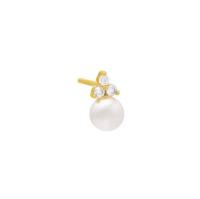 China 925 Sterling Silver AAAA Grade Gold Plated Freshwater Pearl Stud Earrings with Diamond Studs for sale