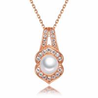 China 925 Sterling Silver White CZ Rose Gold Plated Pearl Jewelry Set for Women Wedding & Anniversary for sale