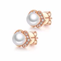 China 925 Sterling Silver White CZ Rose Gold Plated Pearl Jewelry Set for Women Wedding & Anniversary for sale