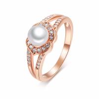 China 925 Sterling Silver White CZ Rose Gold Plated Pearl Jewelry Set for Women Wedding & Anniversary for sale