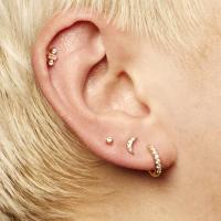 China YUNCHENG High Quality Cubic Zircon 925 Silver Flat Back Earrings for sale