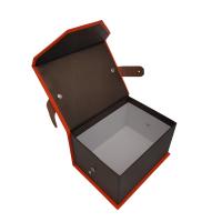 China Packaging Luxury Gift Box Velvet Custom Logo With Leather Handle for sale