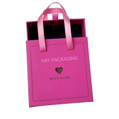 China OEM Luxury Gift Box Custom Packaging Box For Jewelry Rings With Handle for sale