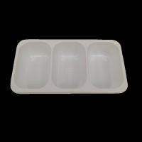 China Manufacturer Customized Inflight Rectangle Three Compartments Disposable Food Tray for sale