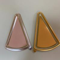 China Triangular Cake Box Disposable Transparent Blister With Gold Bottom Food Grade  Packing Box for sale