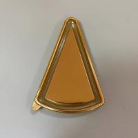 China Triangular Cake Box Disposable Transparent Blister With Gold Bottom Food Grade  Packing Box for sale