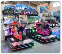China Dreamland Double Players Arcade Driving Car Game Machine 42 Inch HD Screen 400W Coin Operated Motorcycle Simulator for sale