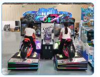 China Dreamland Double Players Arcade Driving Car Game Machine 42 Inch HD Screen 400W Coin Operated Motorcycle Simulator for sale