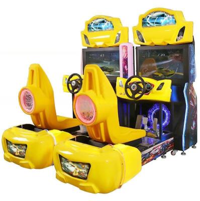 China Coin Operated Racing Arcade Machine 32 Inch Screen 400W Yellow Car Simulator for sale