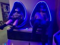 China 9D VR Egg Chair Cinema Simulator with 200×120×200CM Size and 110V/220V Voltage for 2 Players for sale