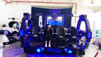 China 9D VR Roller Coaster Cinema 4 Seats 3.5x1.8x2.5m 220V Electric Dynamic Platform for sale
