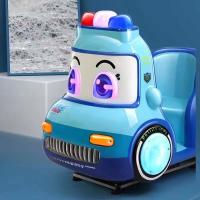 China Commercial Coin Operated Rocking Car Kiddie Ride 110x110x80cm Police Car Fiberglass for Children Playground for sale