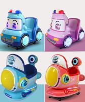 China Commercial Coin Operated Rocking Car Kiddie Ride 110x110x80cm Police Car Fiberglass for Children Playground for sale