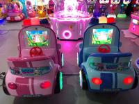 China Commercial Coin Operated Rocking Car Kiddie Ride 110x110x80cm Police Car Fiberglass for Children Playground for sale