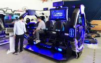 China 9D VR Simulator 4 Seats 3.5m x 1.8m Electric Dynamic Platform for Amusement Park for sale