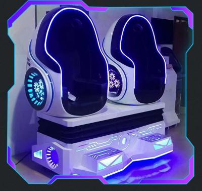 China 9D VR Egg Chair Double Players 43 Inch Screen Roller Coaster Simulator 3 DOF Motion Platform for sale