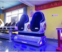 China 9D VR Egg Chair Double Players 43 Inch Screen Roller Coaster Simulator 3 DOF Motion Platform for sale