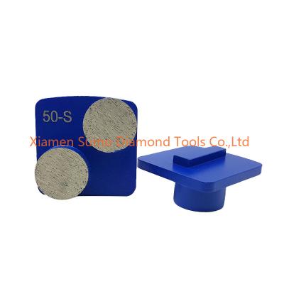 China Blue Husqvarna Redi Lock Diamonds Double Button Seg  Concrete Grinding Disk for sale