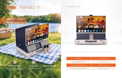 China 24 Inch Portable Smart TV with Built-in Battery, 1080P FHD Outdoor TV for RV & Camping, HDR10, Dolby Audio, WiFi, Voice Remote, Portable TV for Travel, Bedroom, Game Day & Outdoor Entertainment for sale