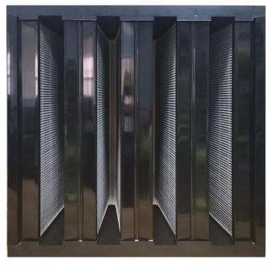 China Pleated Charcoal Cloth V Cell Filter , V W Type HEPA V Bank Air Filter for sale