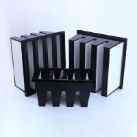 China Plastic Frame / Metal Frame V Type Medium Compact Air Filter for Ventilation System for sale