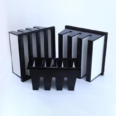 China Plastic Frame / Metal Frame V Type Medium Compact Air Filter for Ventilation System for sale