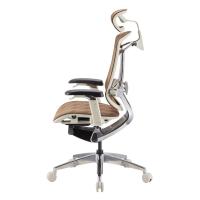 China Grey Frame Mesh Office Chair Revolving Seating Polished Aluminum for sale