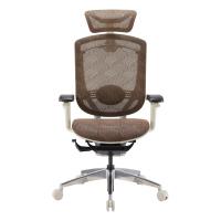 China Grey Frame Mesh Office Chair Revolving Seating Polished Aluminum for sale