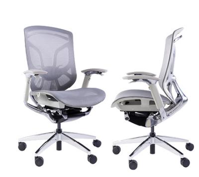 China 5D Paddle Ergonomic Home Office Grey Swivel Desk Chair With Lumbar Back Support for sale