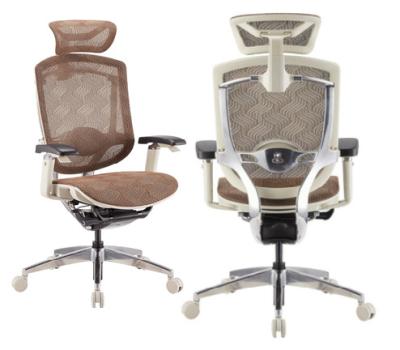 China Grey Mesh Office Chairs Polished Aluminum Adjustable Arms SGS for sale