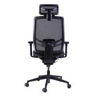 China Adjustable Headrest 4D Arms Lumbar Support and PU Wheels Mesh Back Ofiice Chair for sale