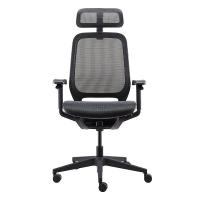 China Mid Back Headrest Black Built-in Mechanism Mesh Back Ofiice Chair for sale