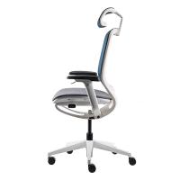 China White Ergo Task Chair with Headrest Mesh Revolving Ergonomic Office Chair for sale