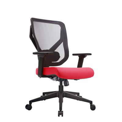 China Red Fabric Upholstery Project Office Chairs Angle Automatic Adapt Systems for sale