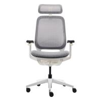 China White PA Frame Swivel Office Chairs 3D Headrest Mesh Seating Swivel Office Chairs for sale